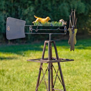 59.8" Tall Iron Windmill With Dog Chasing Rabbit on Weather Vane - Etsy