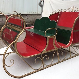 9ft Long Massive Life Sized Classic Metal Christmas Sleigh ...