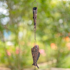 76.75" Long Antique Bronze Rain Chain With Rainbowtrout - Etsy