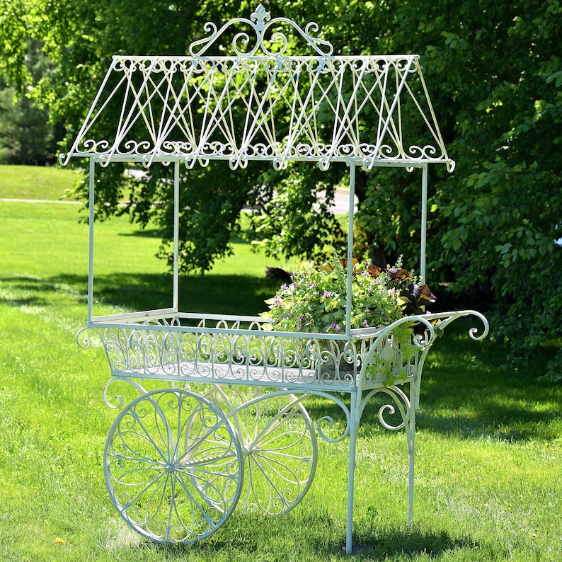 Large Iron Flower Cart - Etsy