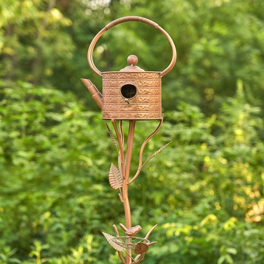 Birdhouse Stake in Copper Finish ribbed Octagonal - Etsy