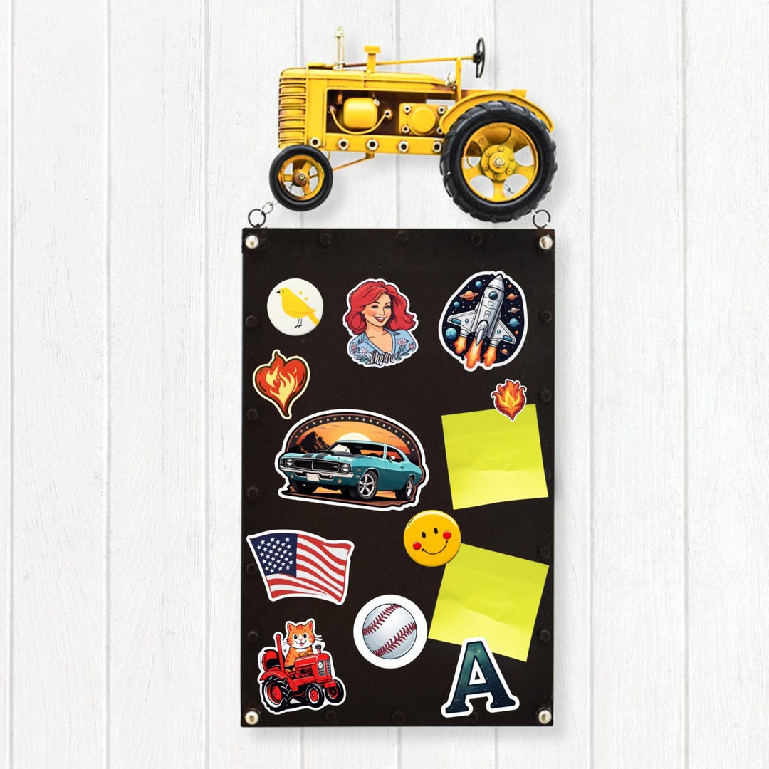 Hanging Iron Tractor Magnetic Note Boards - Etsy