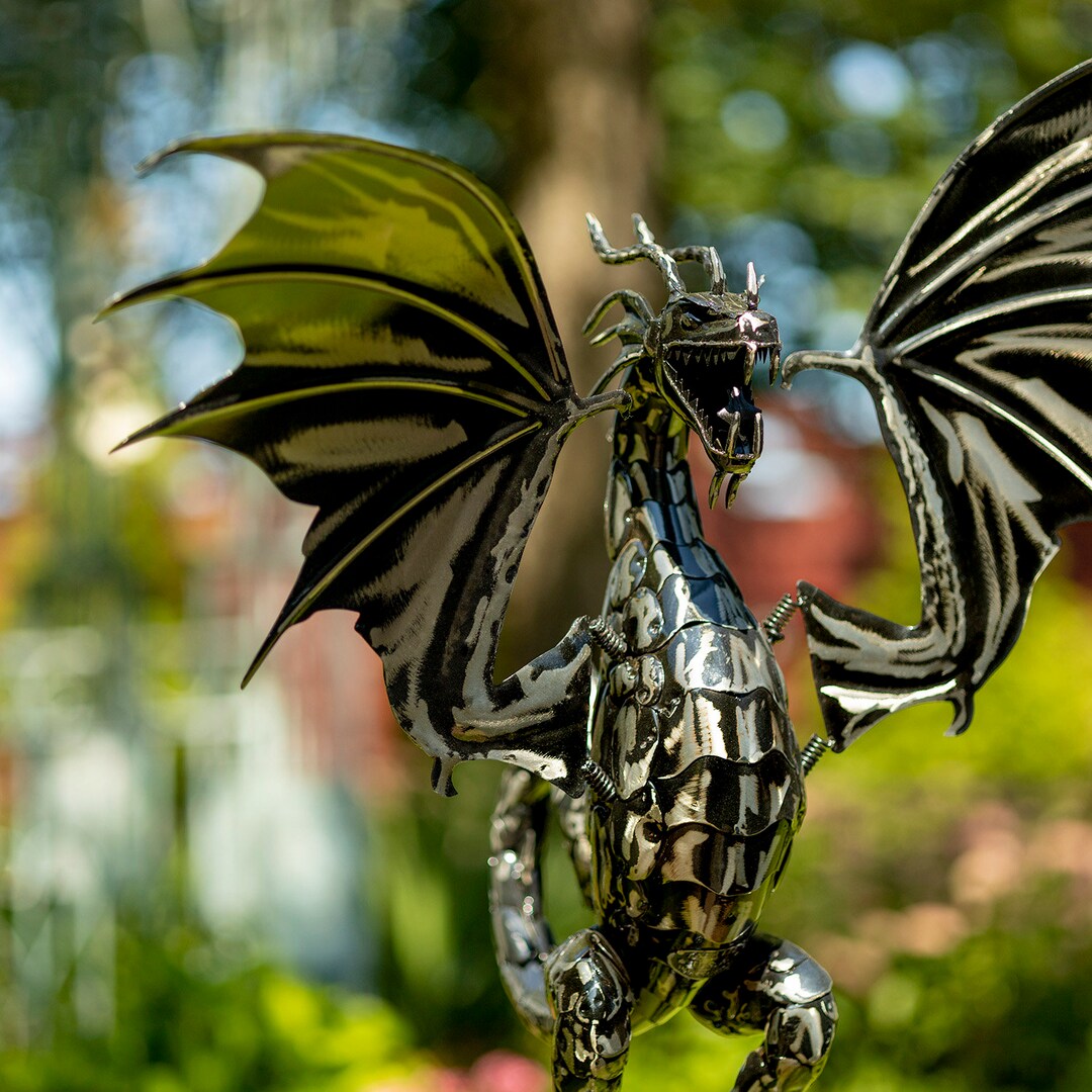 Iron Dragon Swing Stake With Tail up "sunfyre" - Etsy