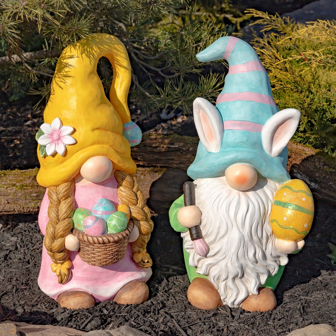 20.5" Tall Spring Easter Garden Gnome With Easter Eggs in Assorted ...