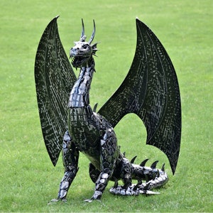 4.5 Foot Tall Large Iron Dragon Statue- 2 Styles - Etsy