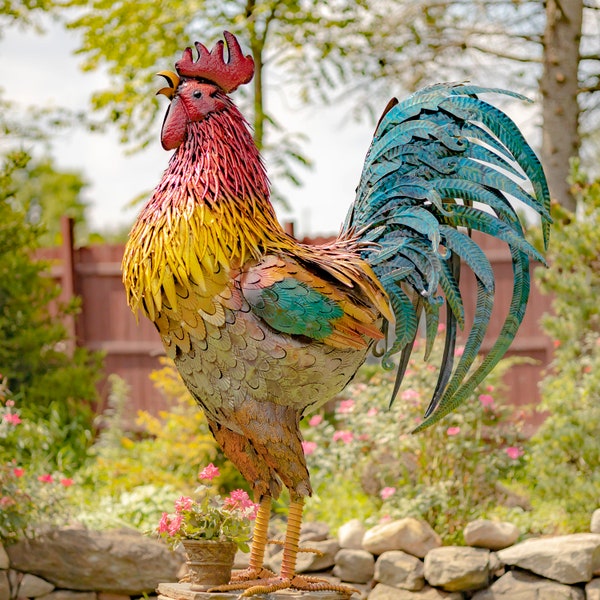 Rooster Statue - Etsy