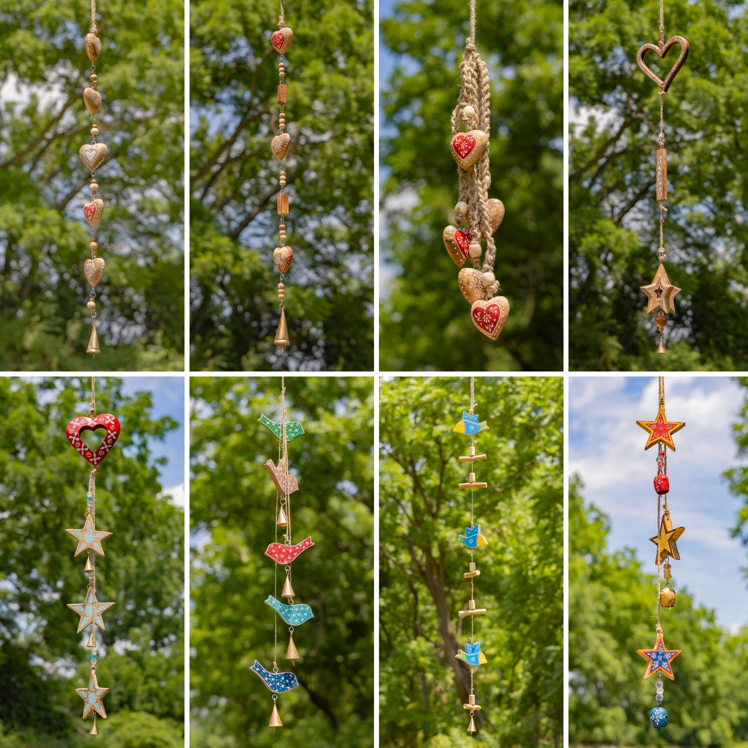 SET of 8 Assorted Hanging Metal Decorative Wind Chime Chains - Etsy