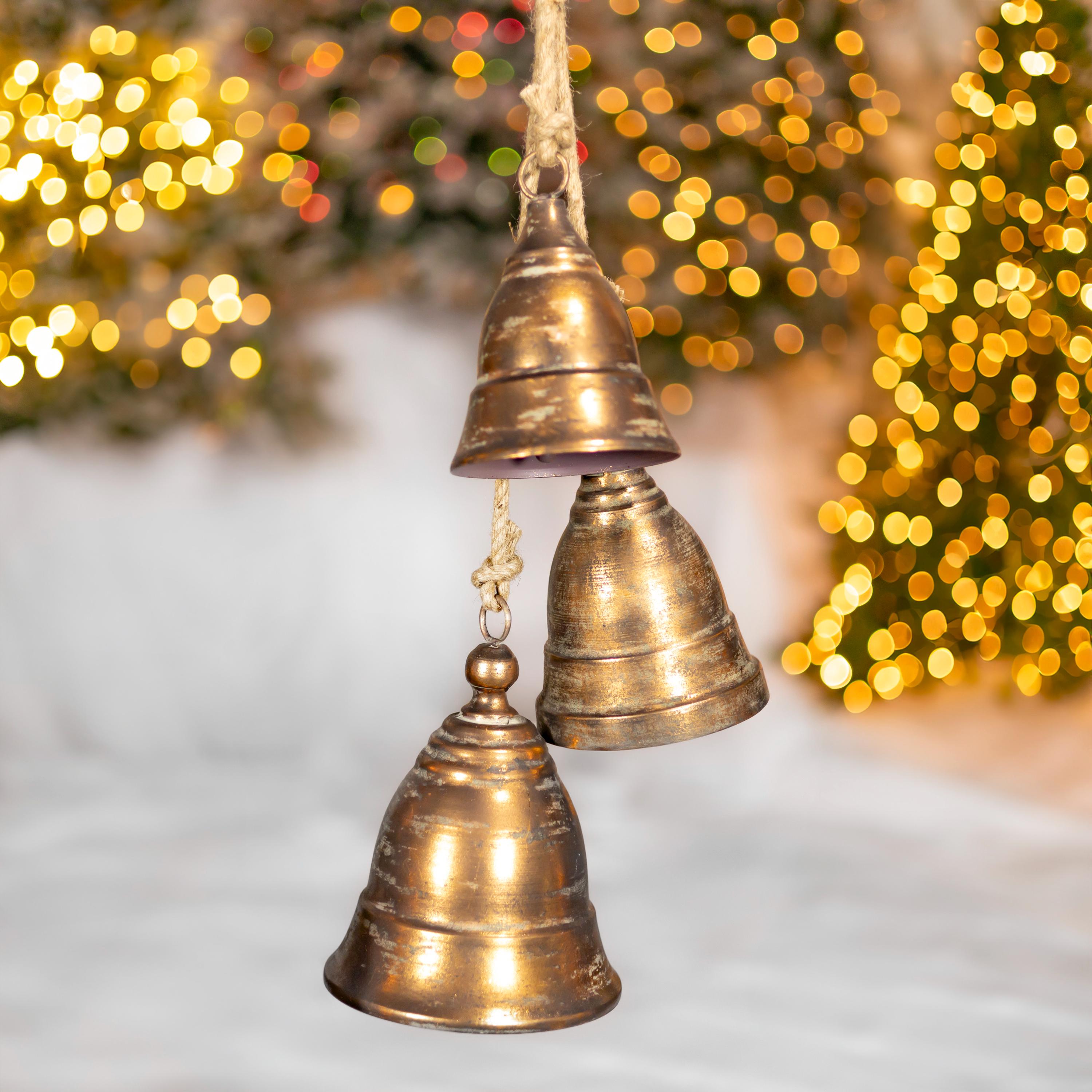 Hanging Three-piece Iron Bell Cluster Decorations "blanfordia Gold" - Etsy