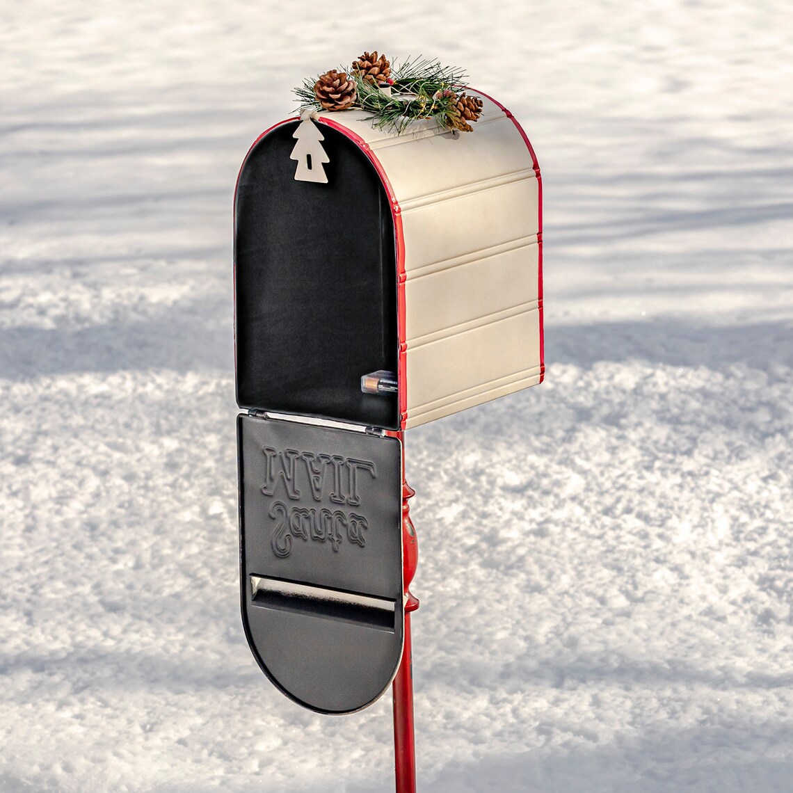 Standing "santa's Mail" Christmas Mailbox- Red or White - Etsy
