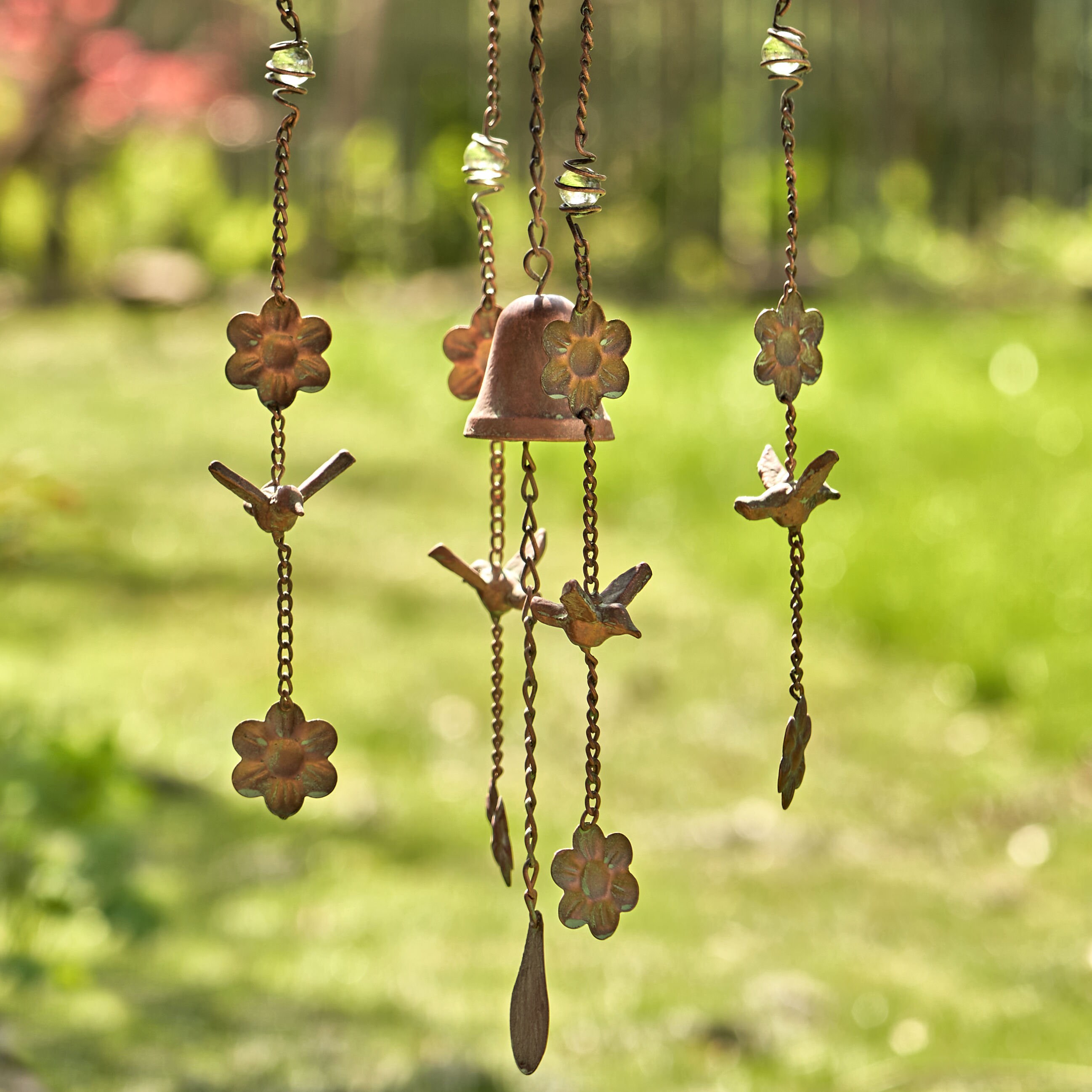 Hanging Copper Colored Fancy Roof Birdhouse Wind Chime "acorn Home" - Etsy