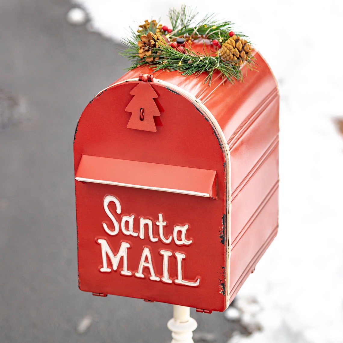 Standing "santa's Mail" Christmas Mailbox- Red or White - Etsy