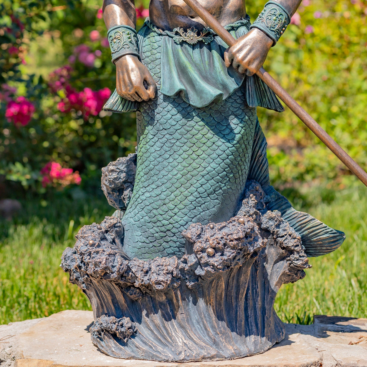 50" Tall Magnesium Merman Garden Statue Holding Trident "roberto" - Etsy