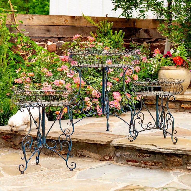 Set of 3 Round Plant Stands With Baskets "copenhagen 1843"- 3 Colors - Etsy