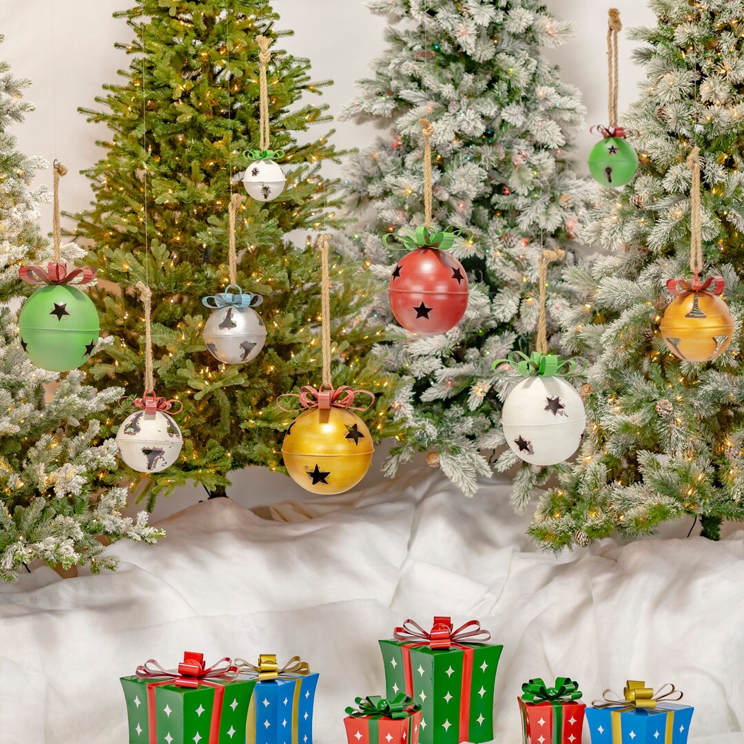 Set of 9 Assorted Large Colorful Christmas Bells… - Etsy