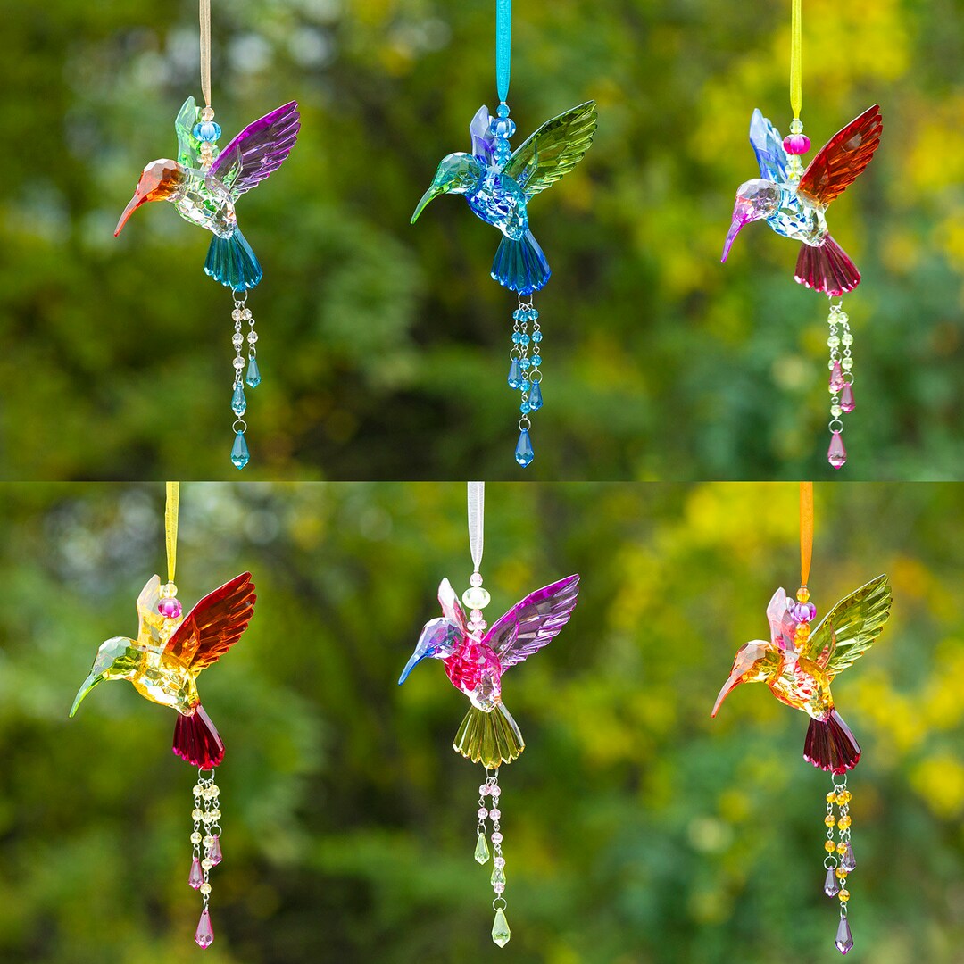 Hanging Five Tone Acrylic Hummingbird Ornaments in 6 Assorted Colors - Etsy