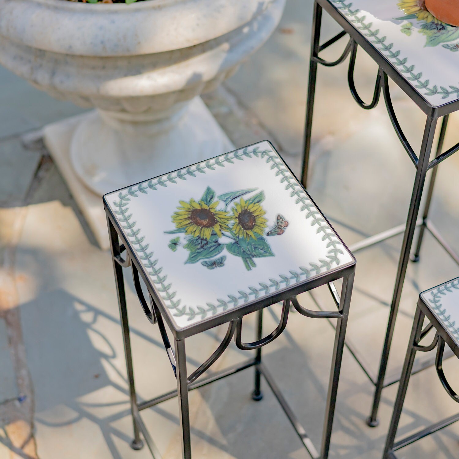 Set of 3 Square Iron Mosaic Plant Stands "marisol" - Etsy