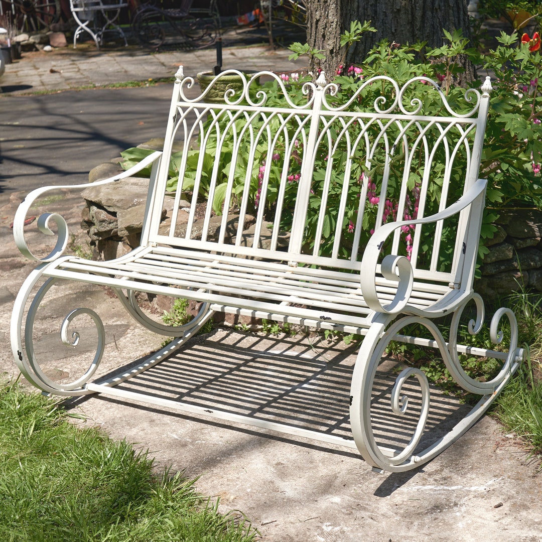 Iron Garden Rocking Bench- 2 Colors Available - Etsy