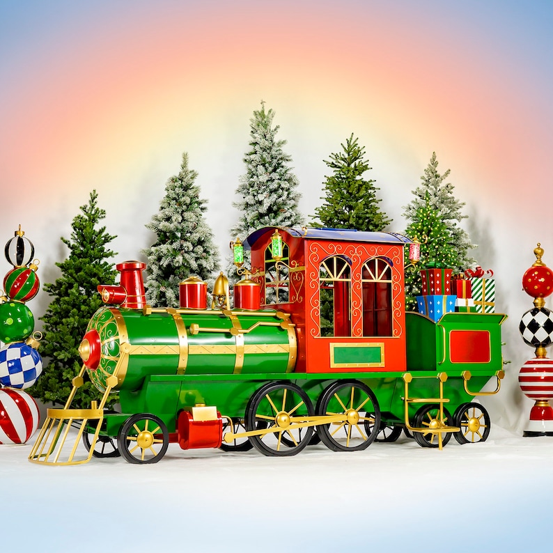 Large Metal Christmas Train Commercial Decoration - Etsy