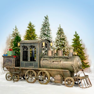 Large Metal Christmas Train Commercial Decoration - Etsy