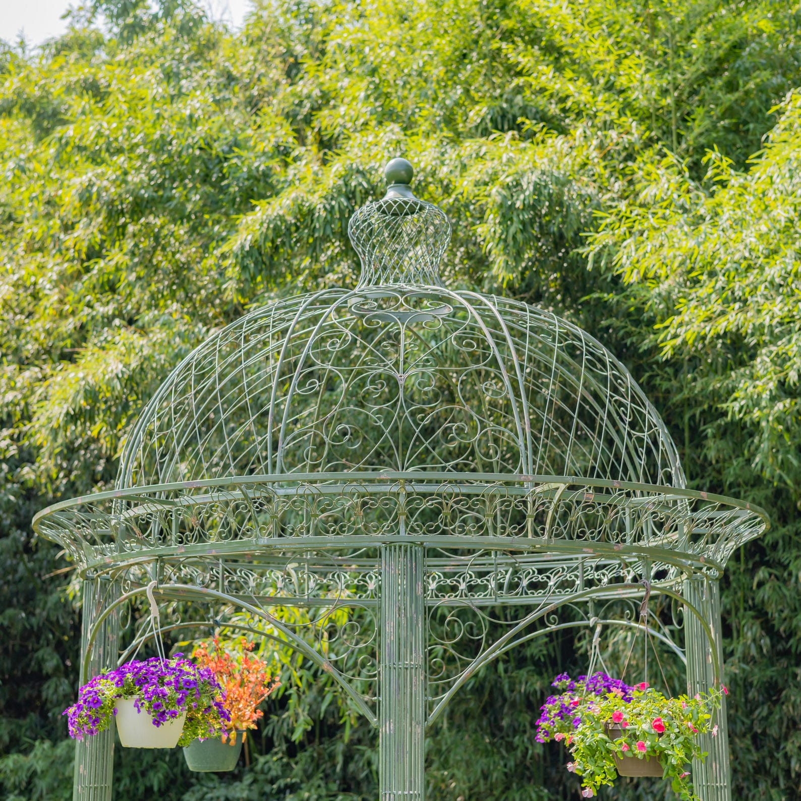 13ft. Tall Round Metal Garden Gazebo in Antique Finish "bella Rosa" - Etsy