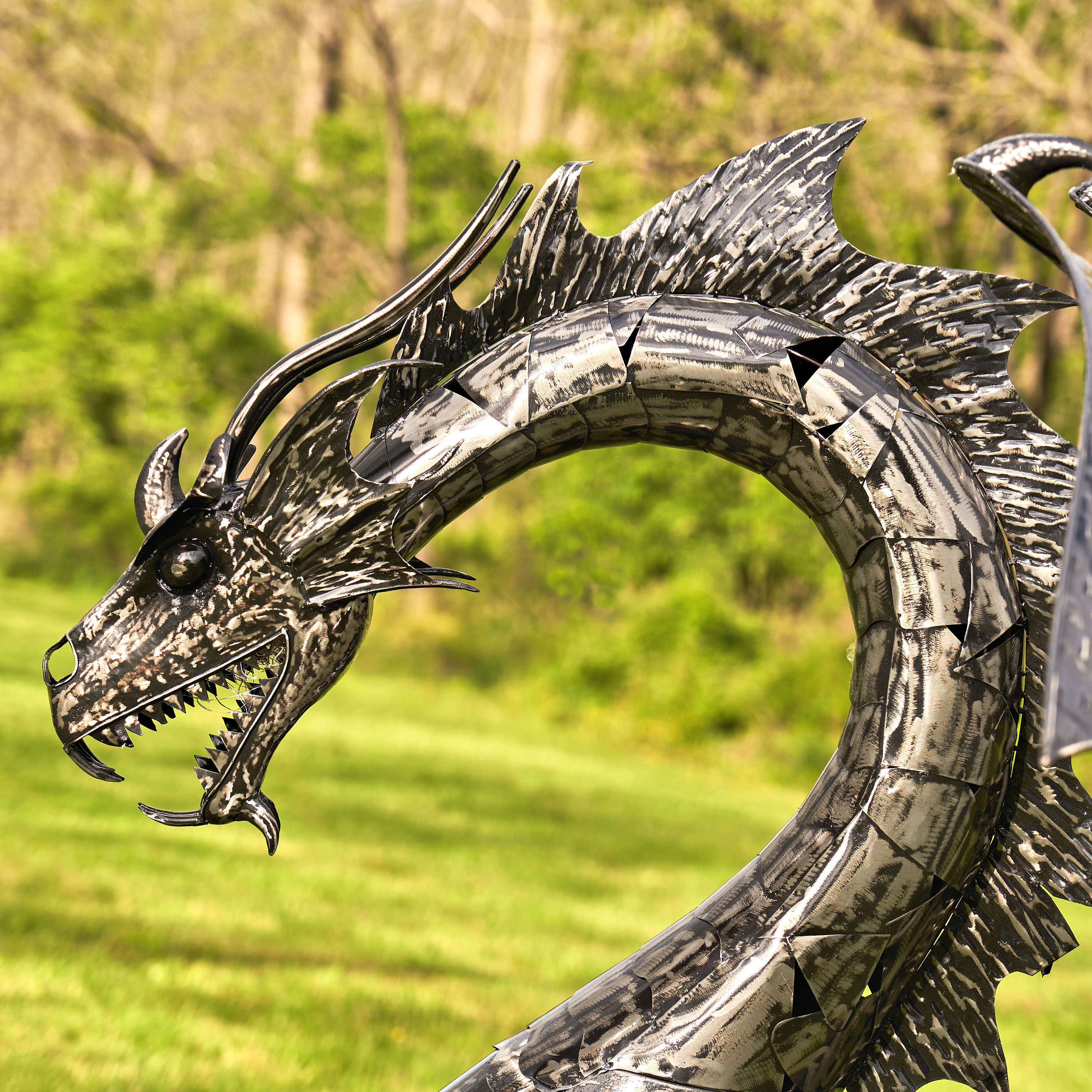 Large Metal Dragon Statue "angry Ira" - Etsy