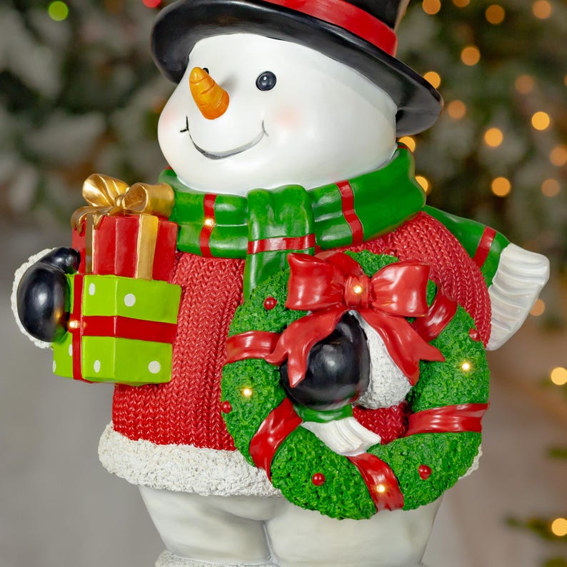 25.1" Tall Polyresin Light-up Snowman Christmas Decoration "sir Melts-a ...