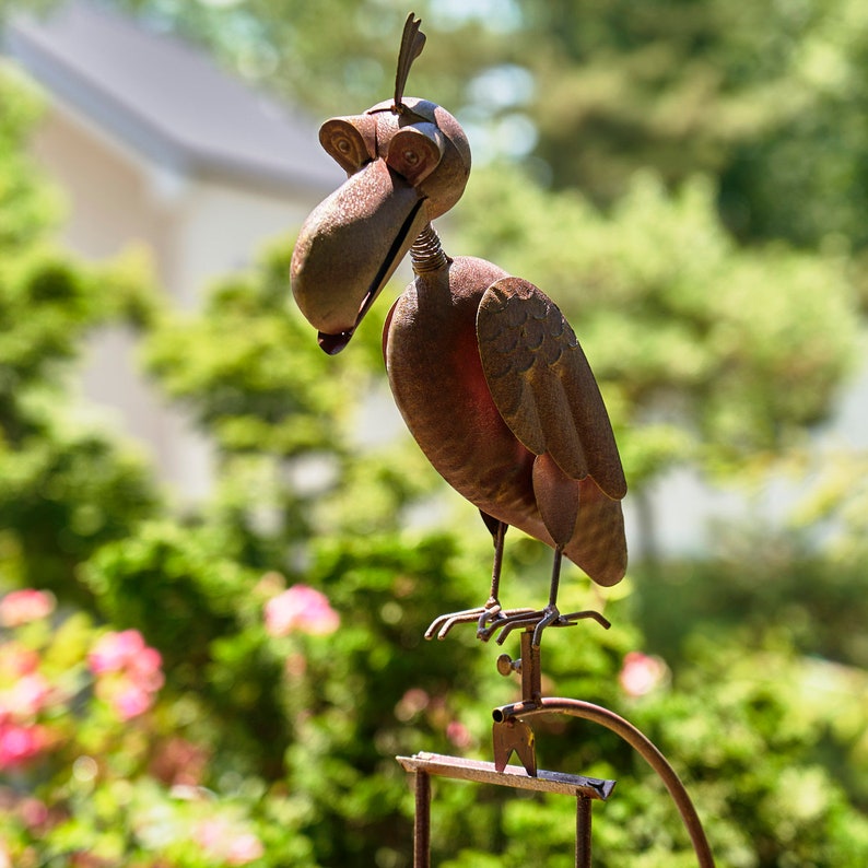 Rusty Animal Garden Swing Stakes With Glass Ball in 6 Styles - Etsy