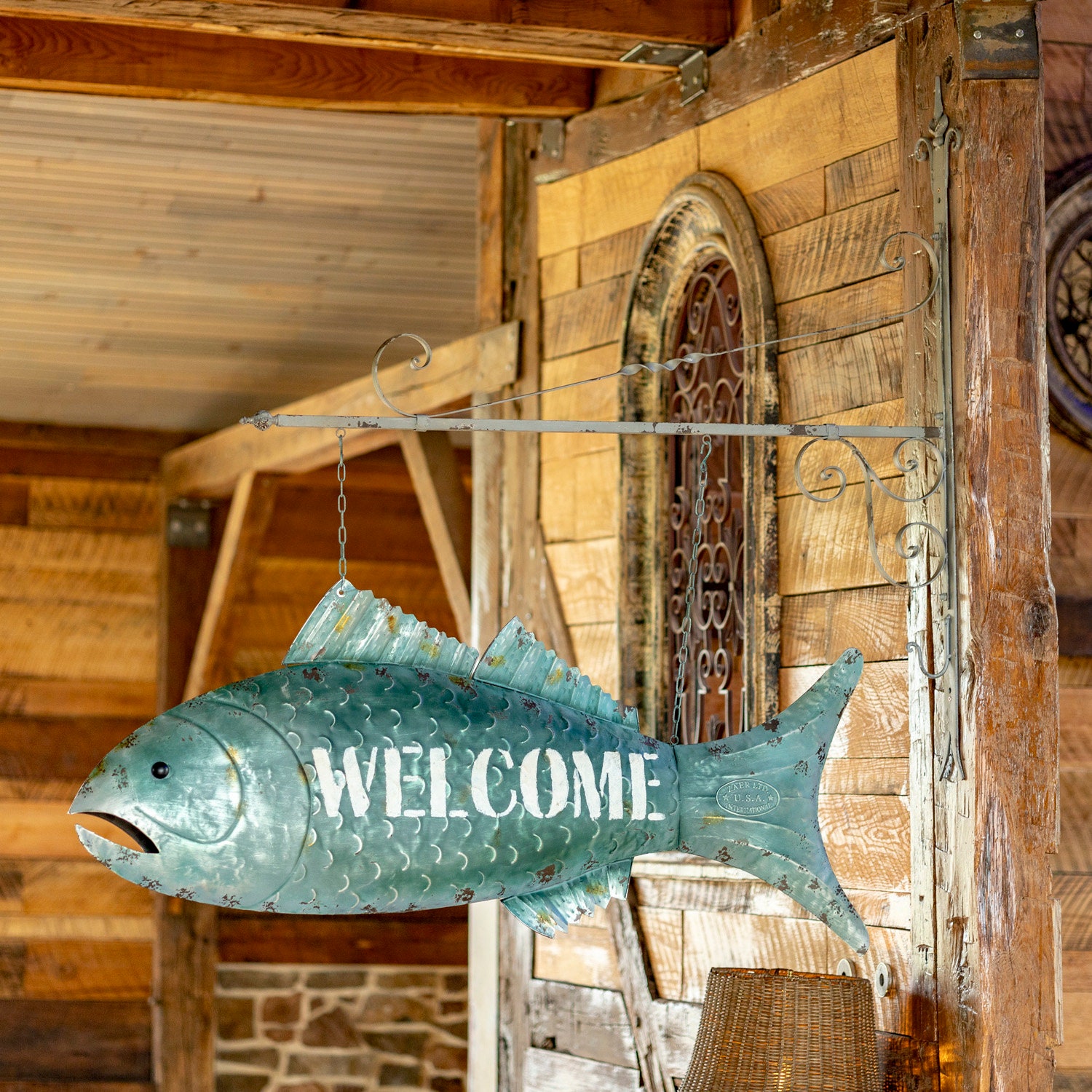 Large Hanging Fish "welcome" Sign - Etsy