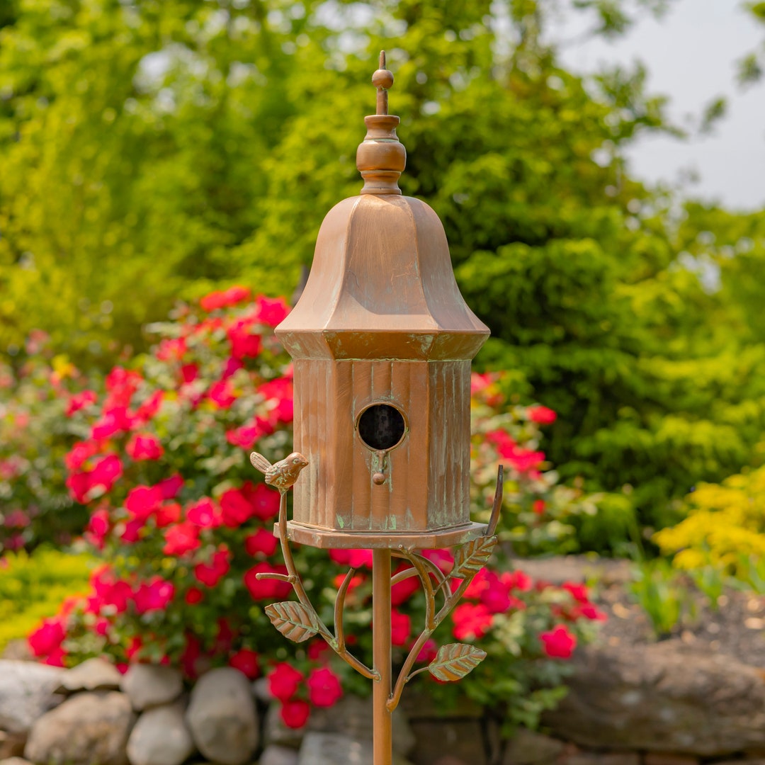 Iron Birdhouse Stake in Antique Finish victoria 64 Tall - Etsy