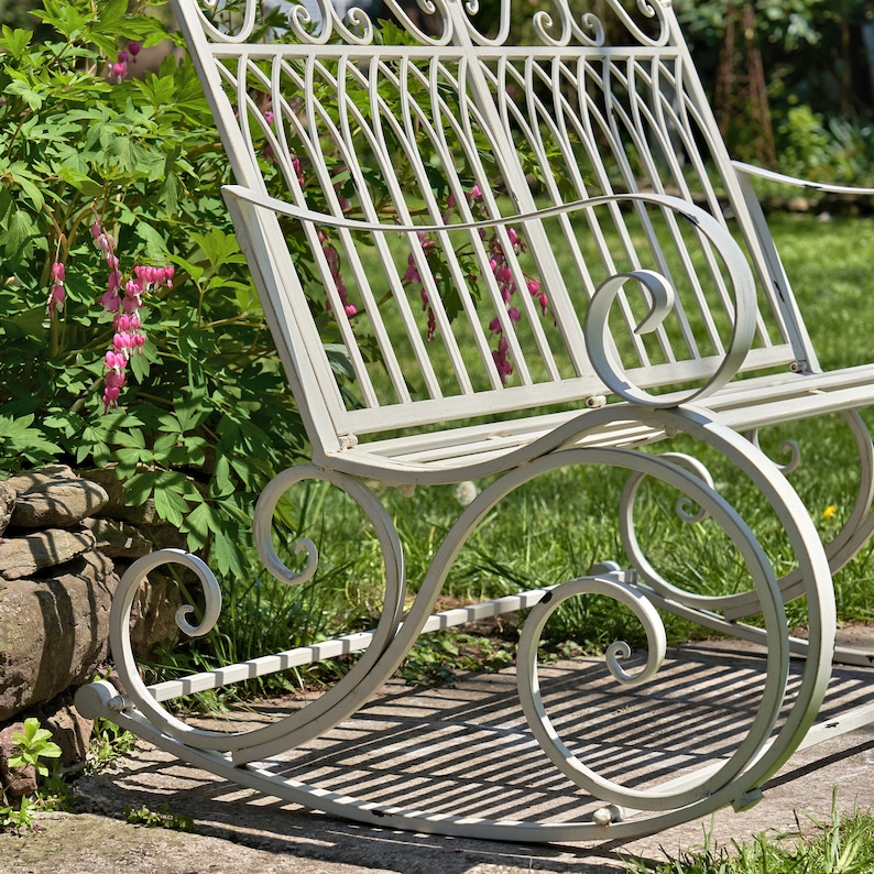 Iron Garden Rocking Bench 2 Colors Available - Etsy