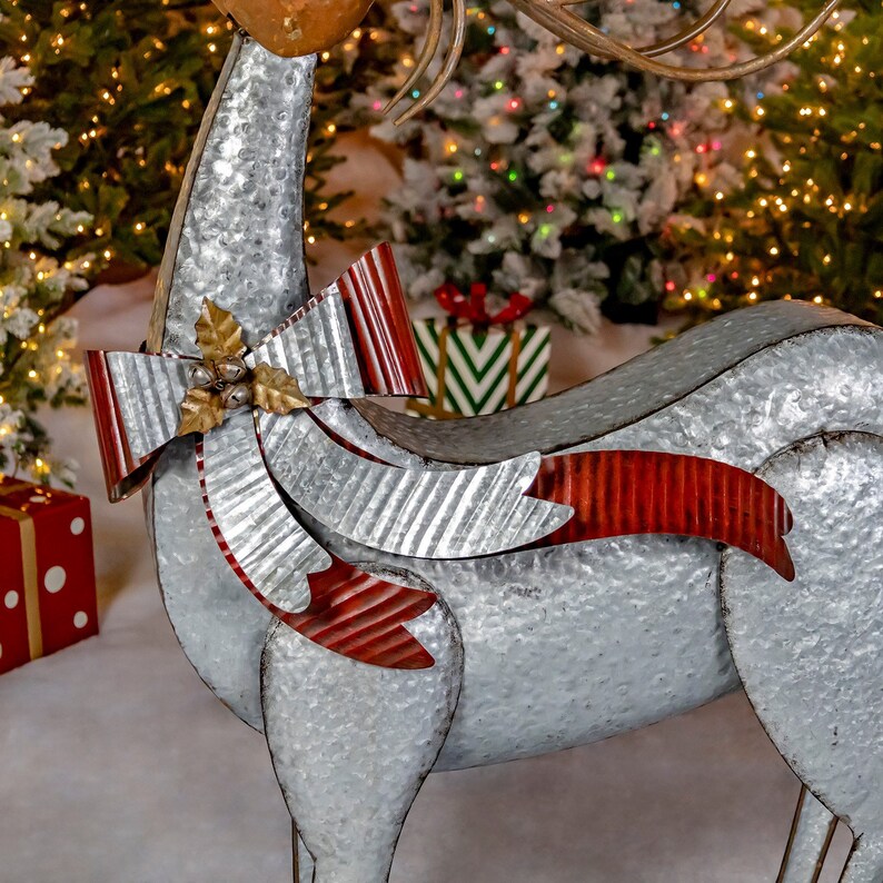 Set of 3 Large Galvanized Reindeer - Etsy