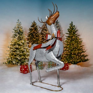 Set of 3 Large Galvanized Reindeer - Etsy