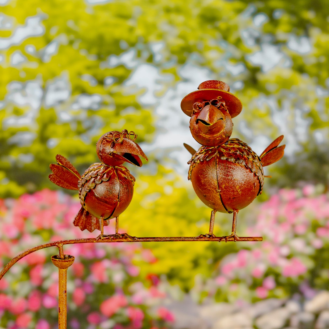 Metal Balance Stakes With Feathered Style Metal Birds - Etsy