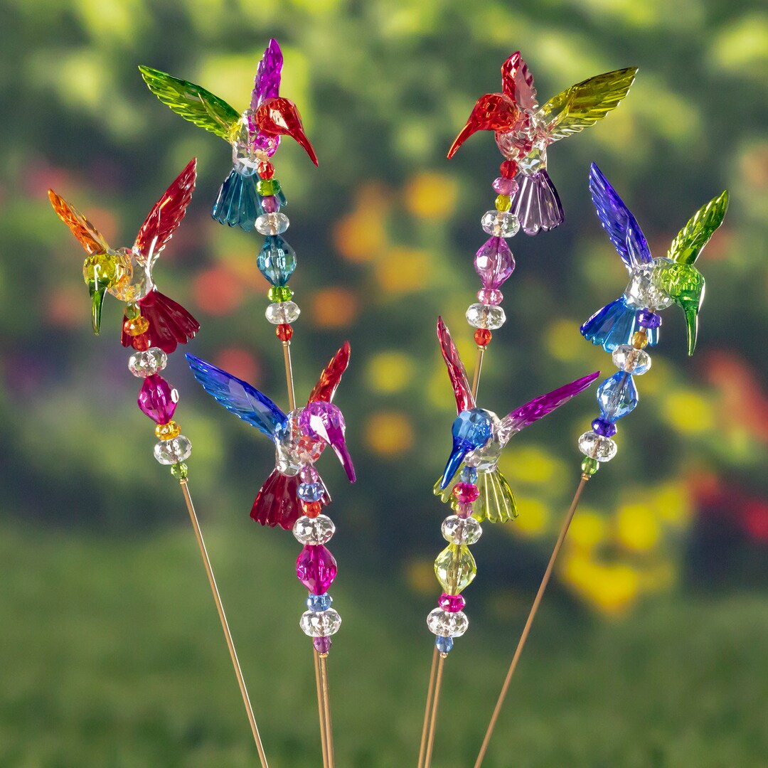 Set of 6 Acrylic Five Tone Hummingbird Pot Sticks - Etsy