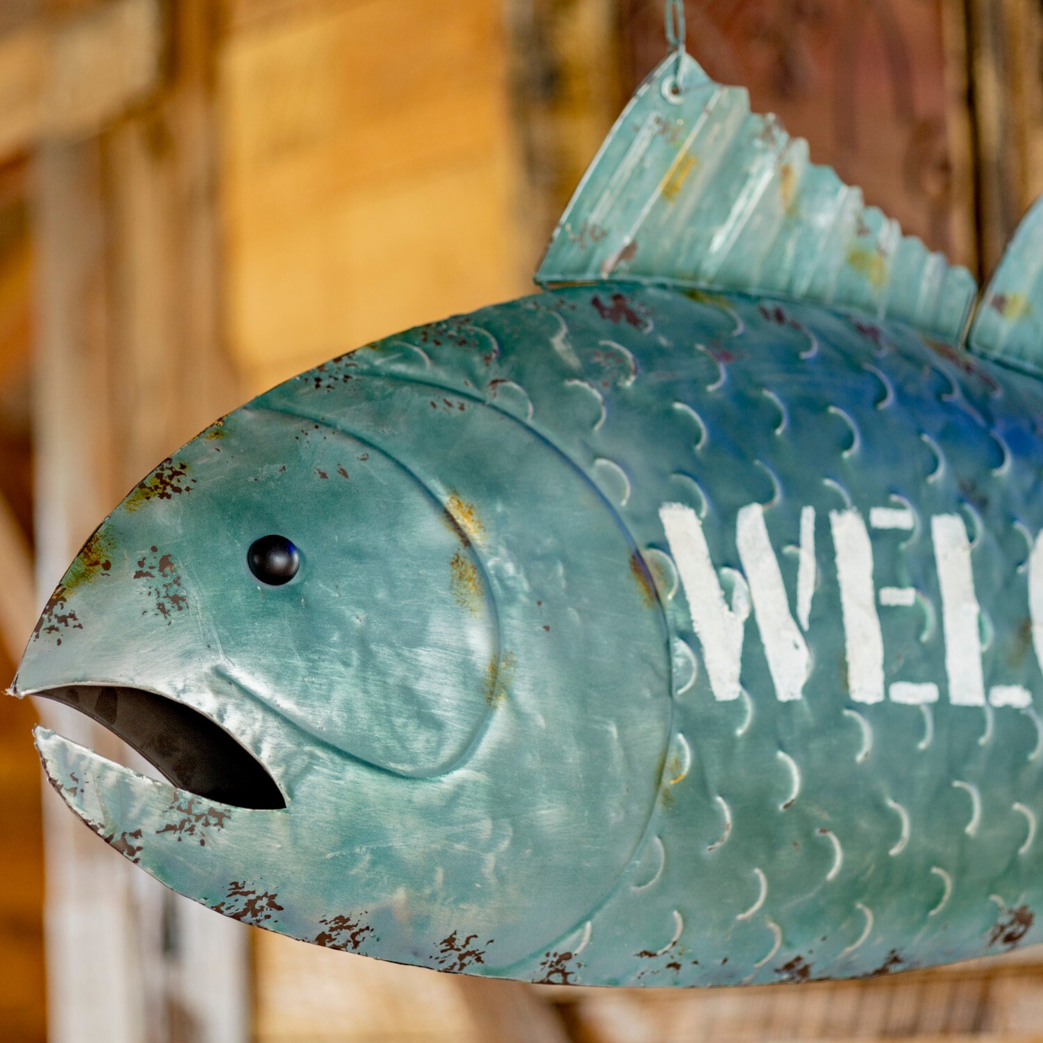 Large Hanging Fish "welcome" Sign - Etsy