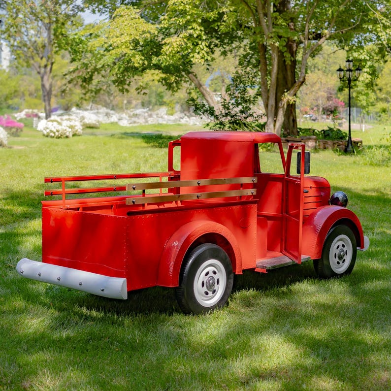 Extra Large Red Metal Truck