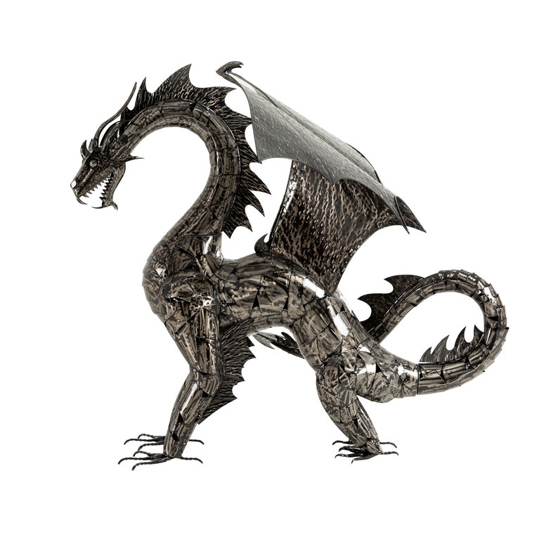 Large Metal Dragon Statue angry Ira - Etsy