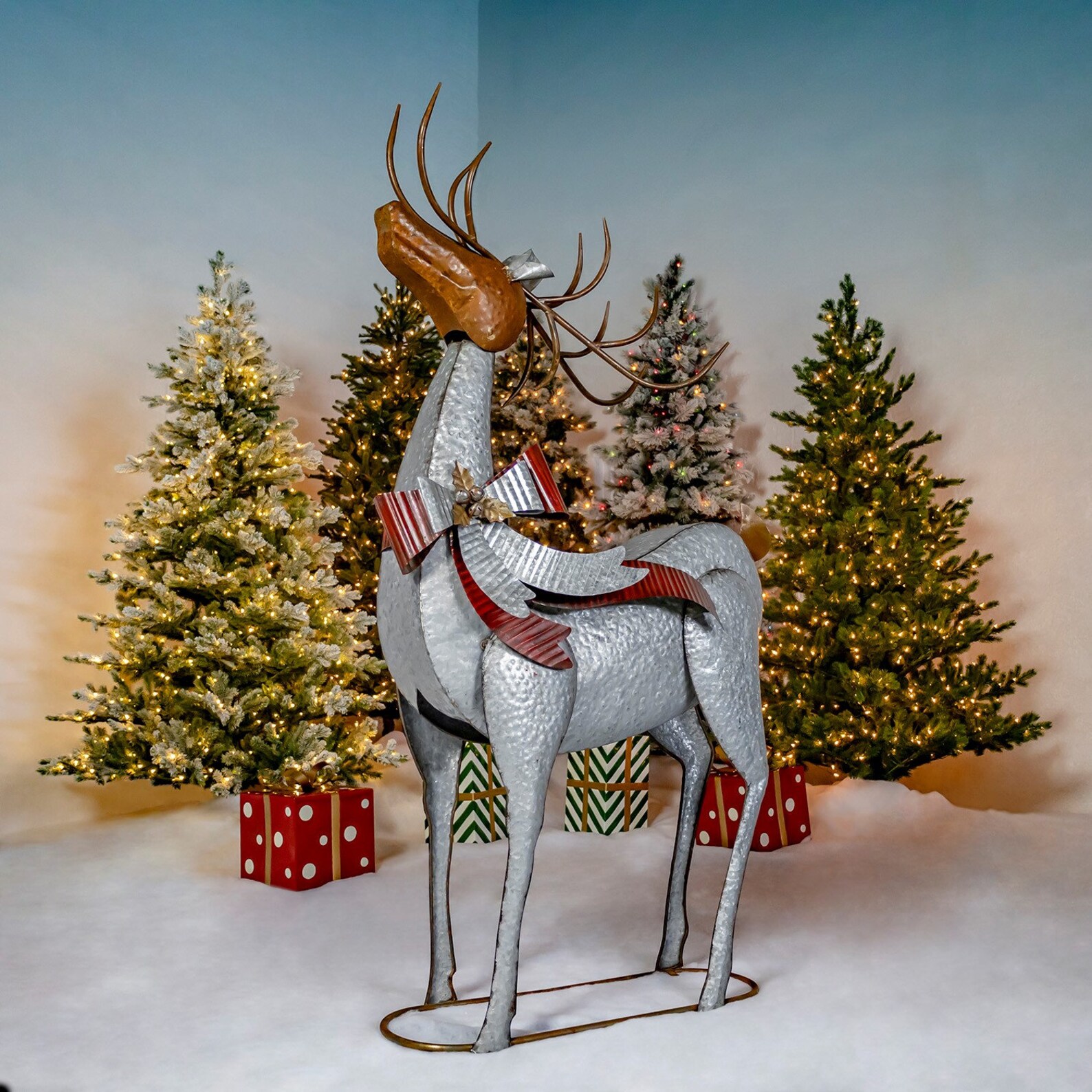 Set of 3 Large Galvanized Reindeer - Etsy