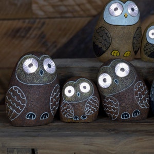 Set of 3 Solar Owls With Light-up Eyes in Assorted Colors - Etsy
