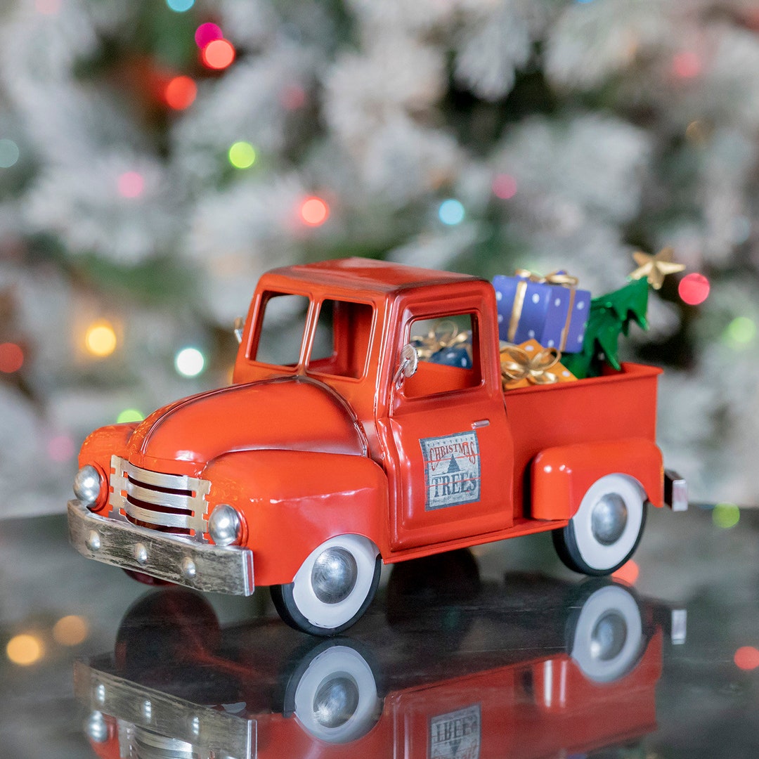 Metal Truck With Christmas Tree and Gifts- Glossy Red - Etsy