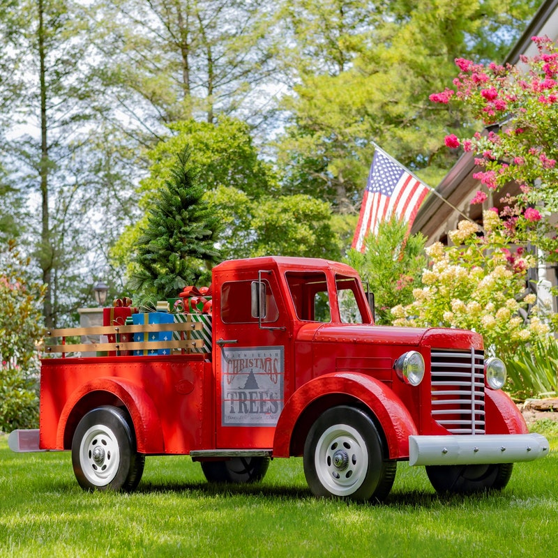 Yard Art Red Truck - Etsy