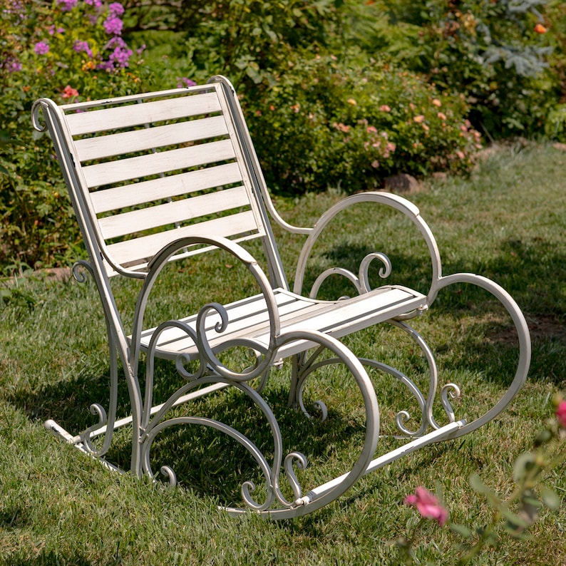 Iron Rocking Chairs - 3 Color Options - Etsy