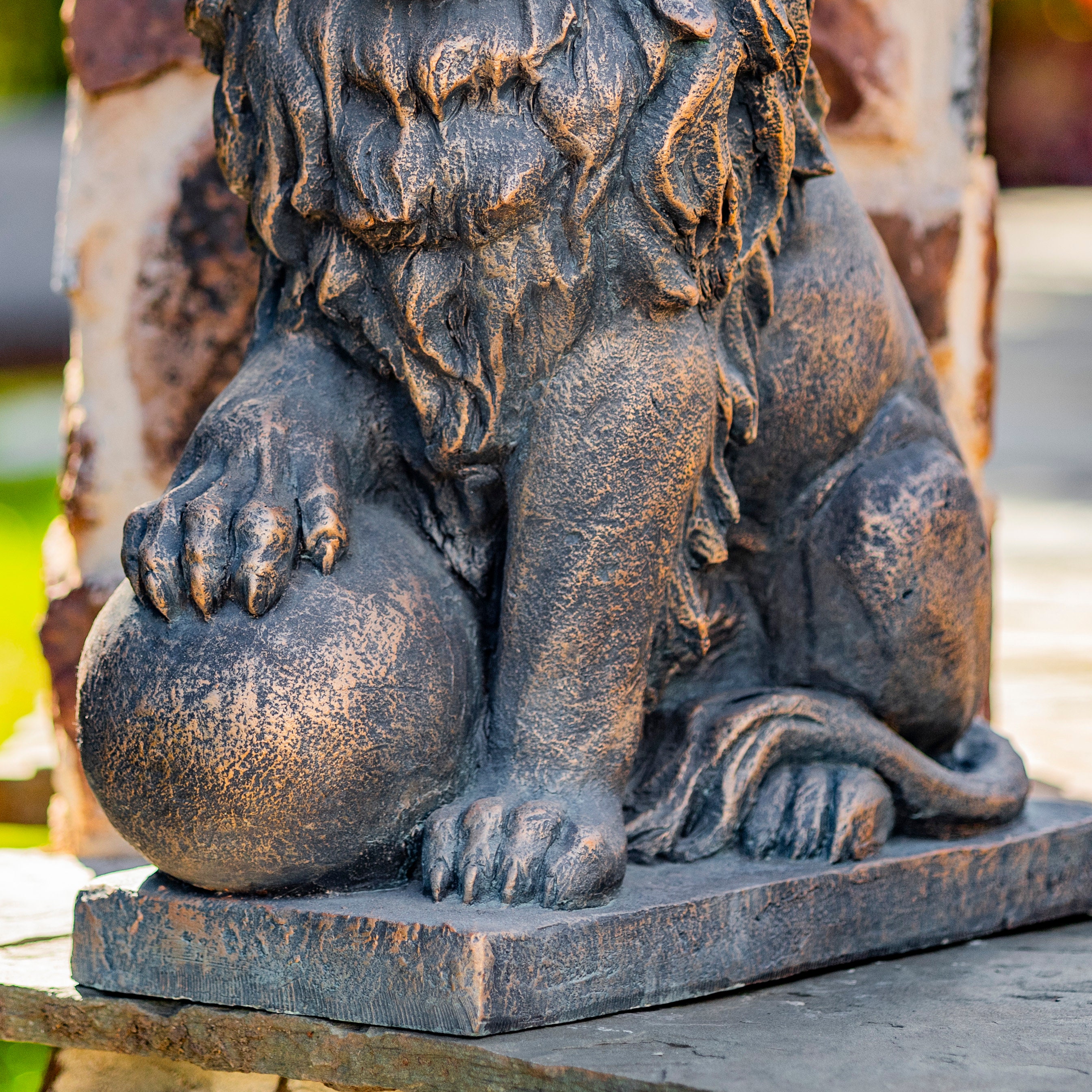 SET of 2 Magnesium Lions Garden Statue With Style Options - Etsy