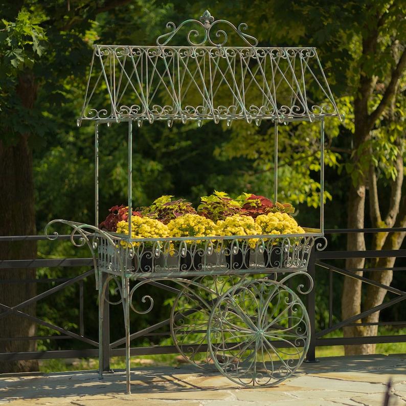 Large Iron Flower Cart - Etsy