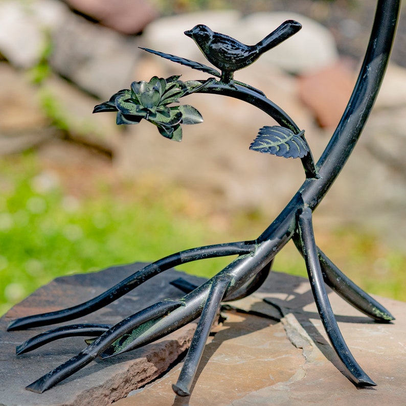 Galvanized Scallop Edge Birdbath With Birds - Etsy