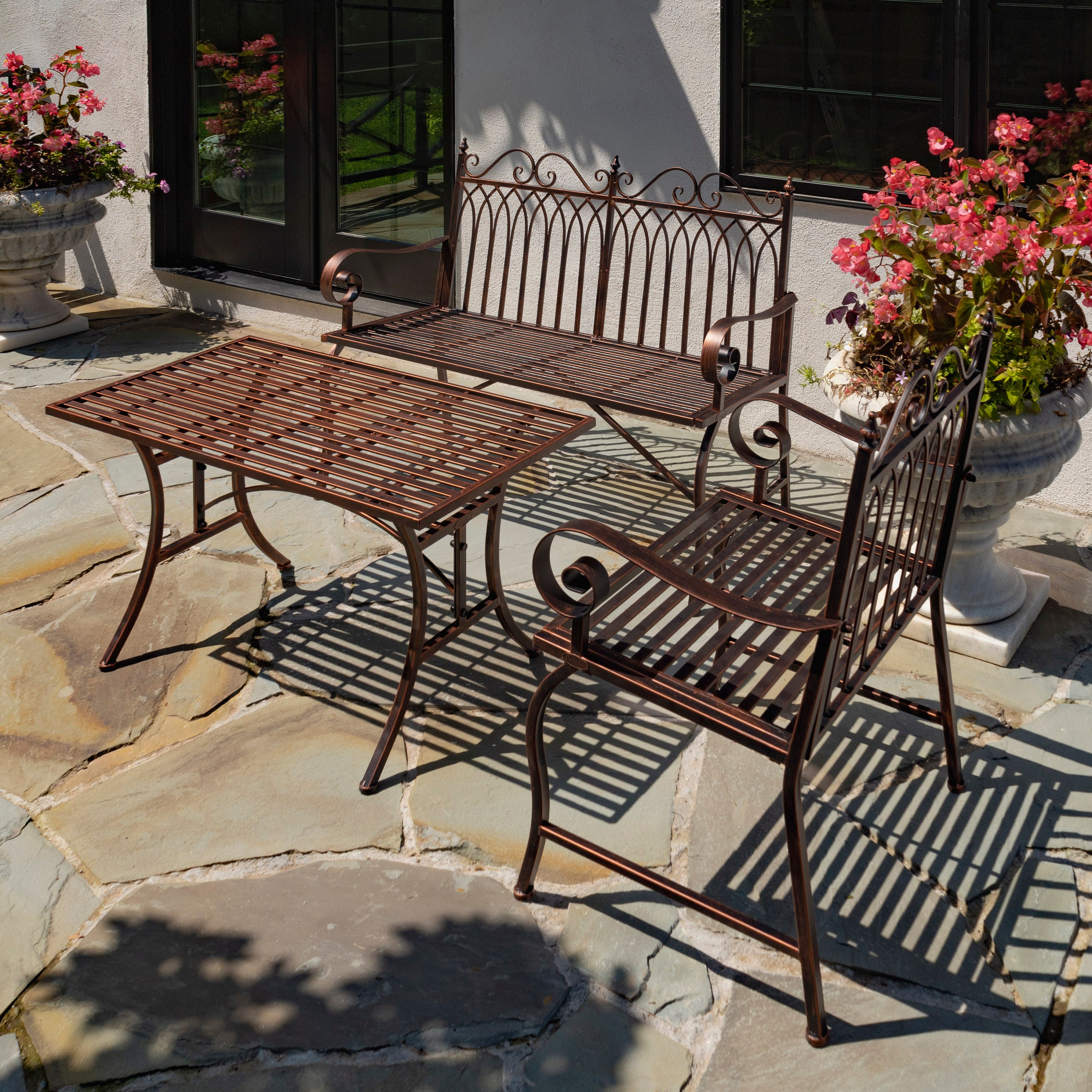 Iron Three Piece Patio Set-or-individual Pieces - Etsy