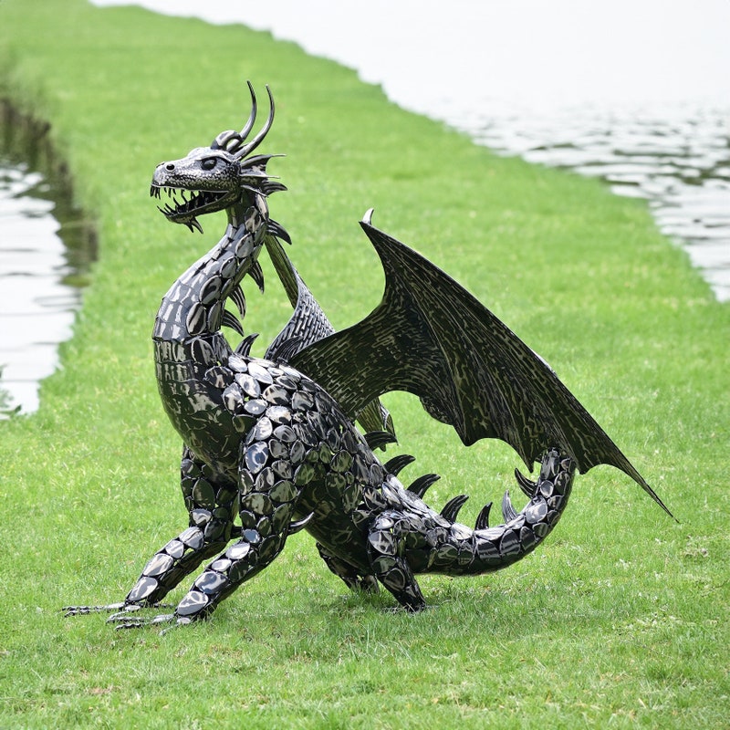 Outdoor Garden Dragon Statue - Etsy