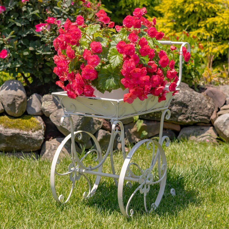 Garden Flower Cart "london 1820" With Handle & Wheels - Etsy