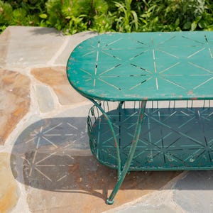 47.25"l Oval Metal Garden Table With Shelf in Green "toulouse 1275" - Etsy