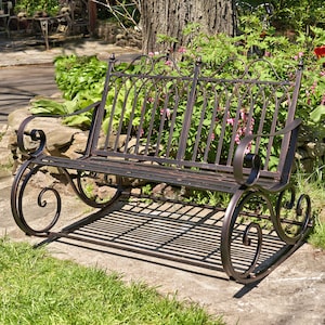 Iron Garden Rocking Bench- 2 Colors Available - Etsy